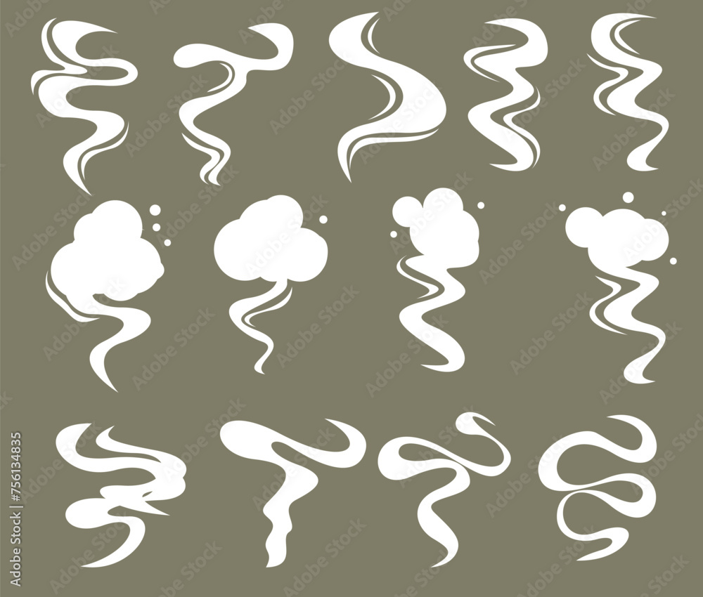 Vector cartoon smoke effects for food and tea steam Stock Vector ...