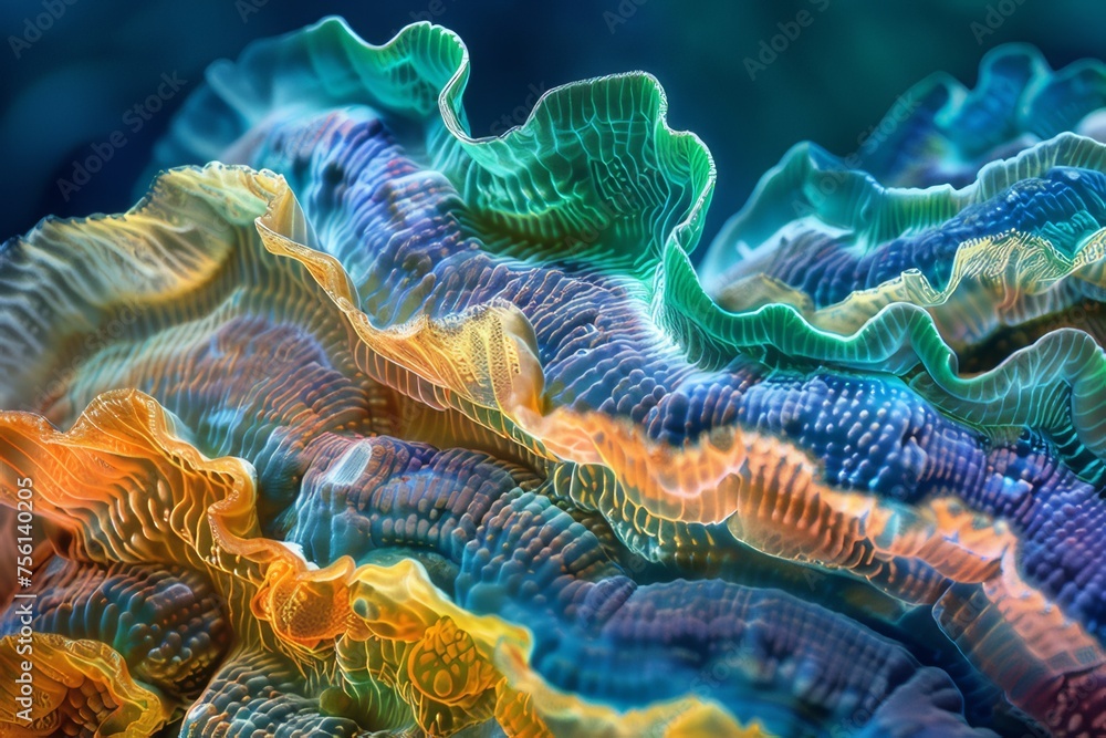 High resolution microscopic images of corals. Shows complex textures ...