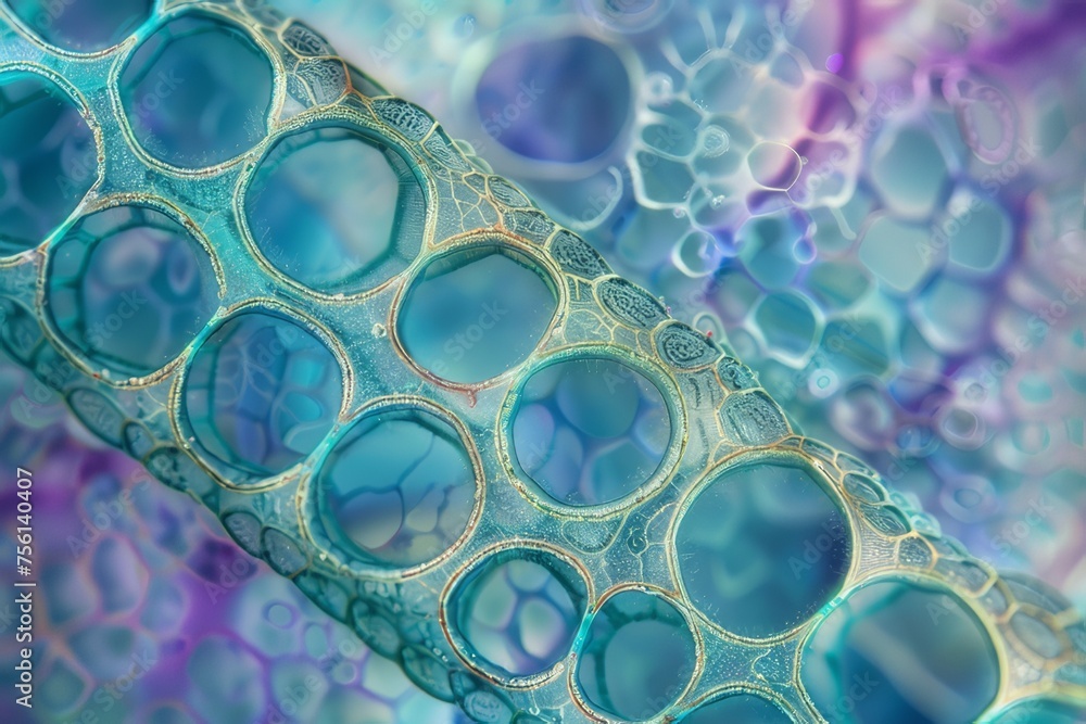 High resolution image of a cross section of a plant stem under a ...