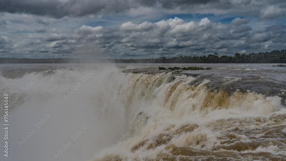 The incredible waterfall - devil's throat. River water collapses in ...