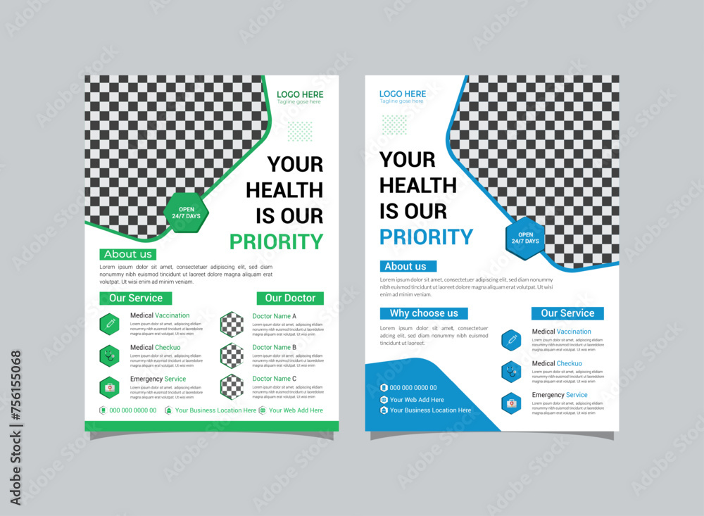 Medical Clinic health doctor creative and modern editable a4 Flyer ...