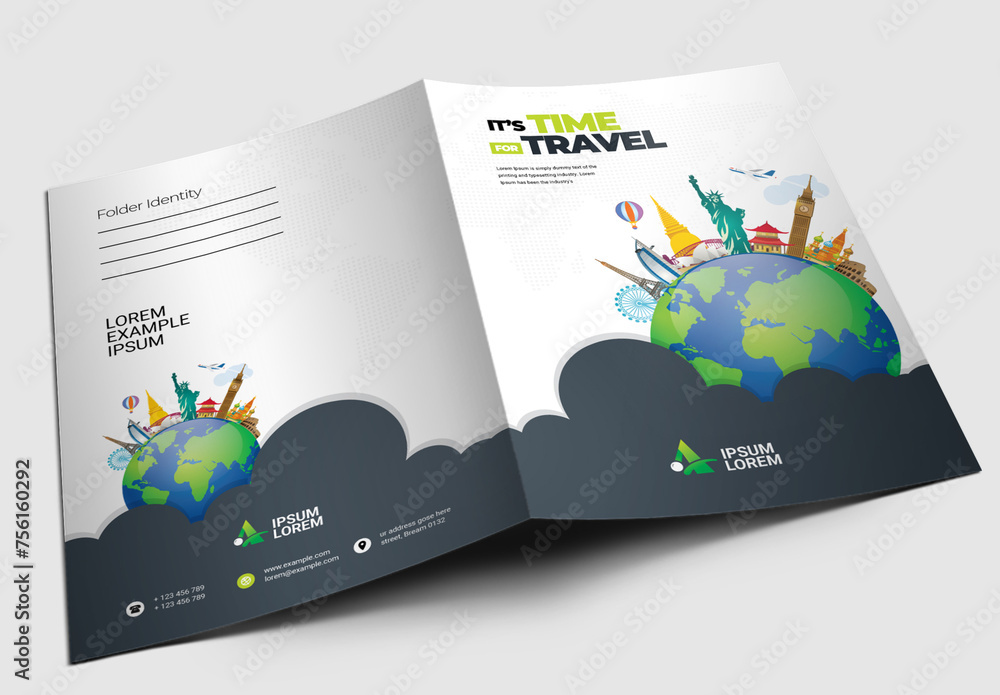 Travel Business Presentation Folder Stock Template | Adobe Stock