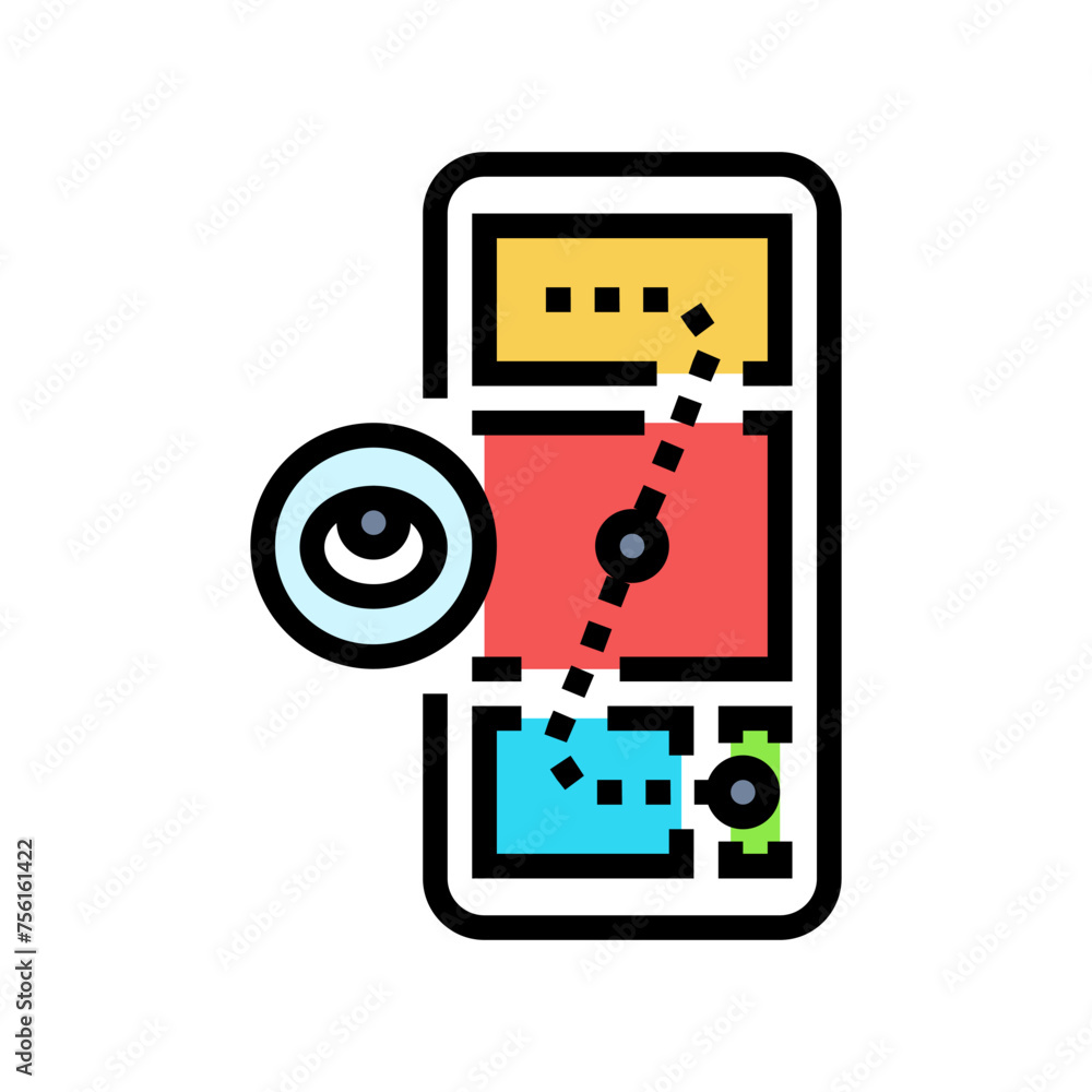 eye tracking ux ui design color icon vector. eye tracking ux ui design ...