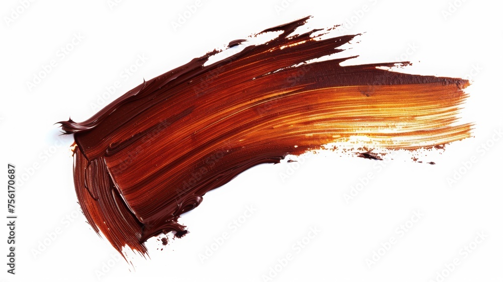 brown paint brush stroke stain color texture swatch background Stock ...