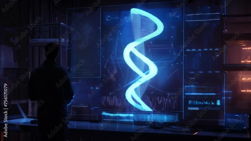 An interactive hologram of a DNA sequencing machine giving the patient ...