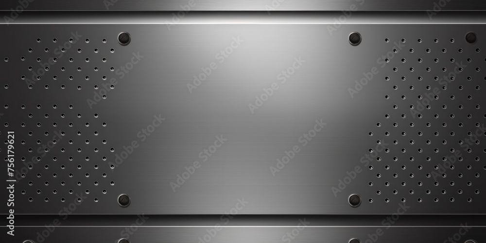 Perforated metal background with plates and rivets. Metal pattern ...