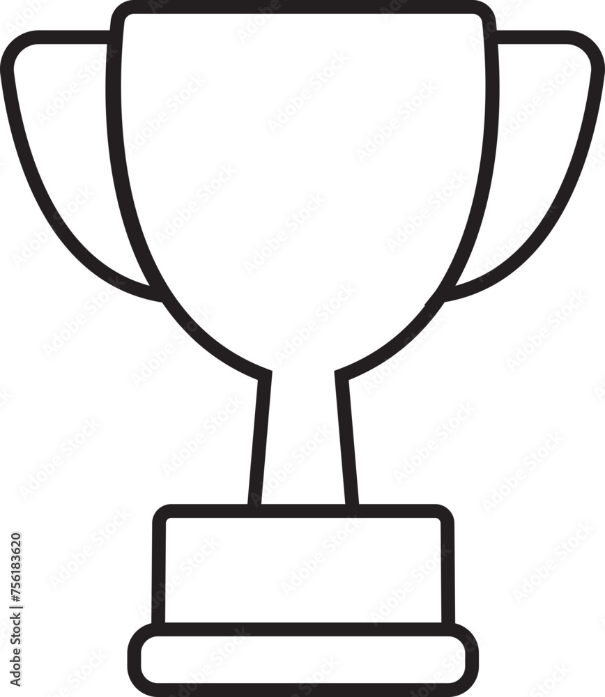Trophy cup icon. Winner symbol in line Style editable stock. Vector ...