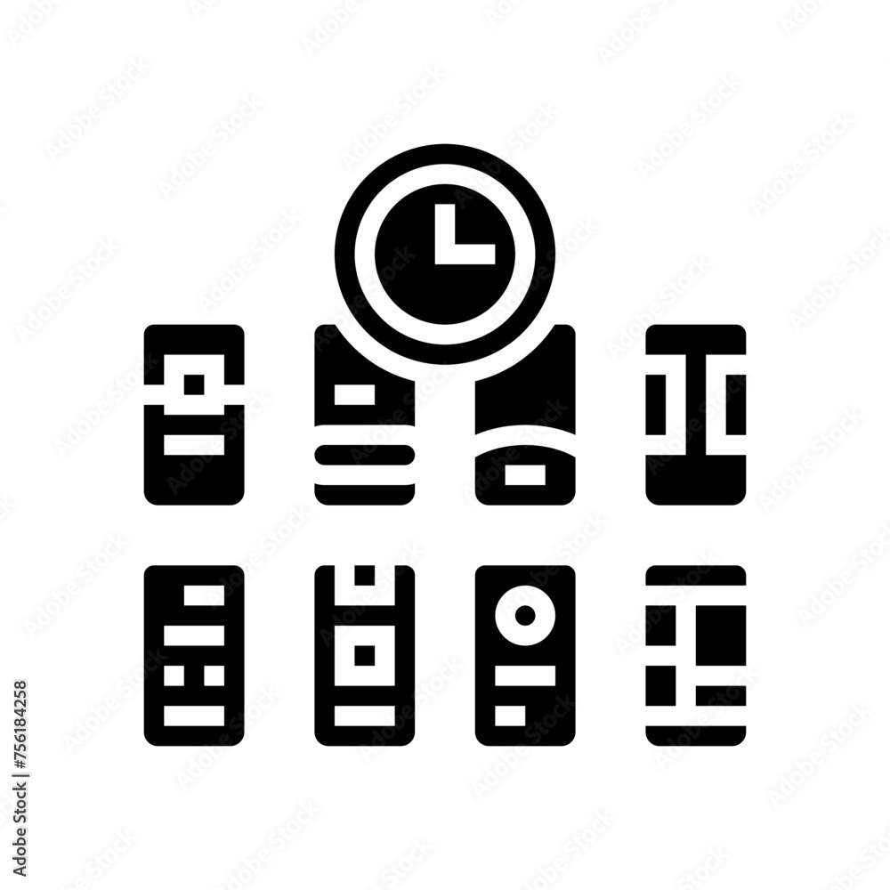 crazy 8s ux ui design glyph icon vector. crazy 8s ux ui design sign ...