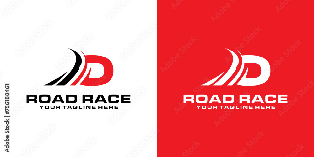 letter O and asphalt road logo design, racing logo, for automotive ...