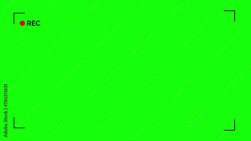Video camera recording screen overlay green screen background animation ...