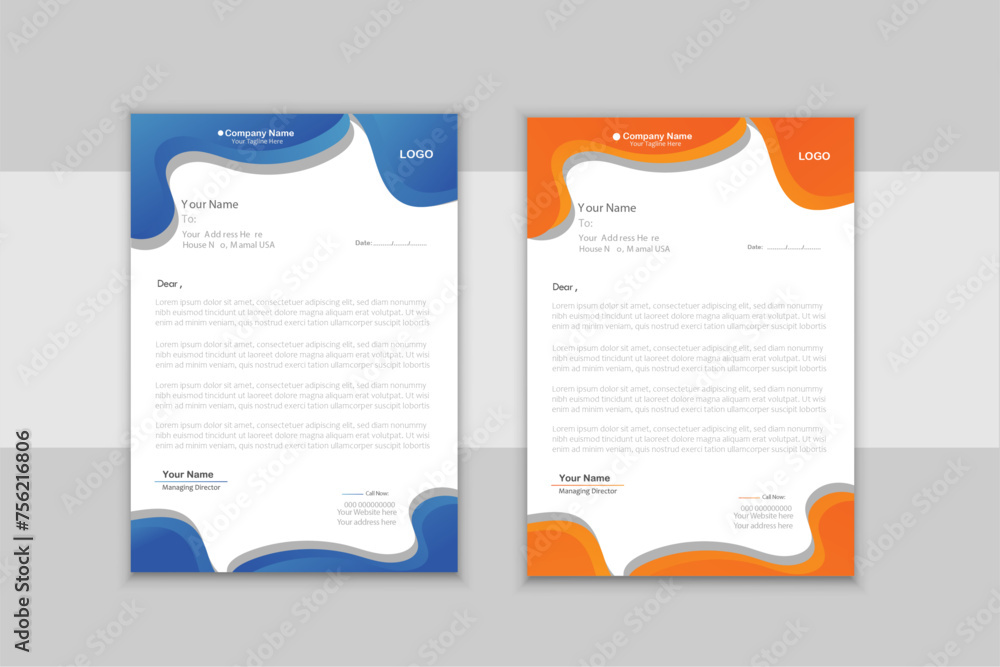 Company Modern Letterhead Template, Elegant letterhead template design ...