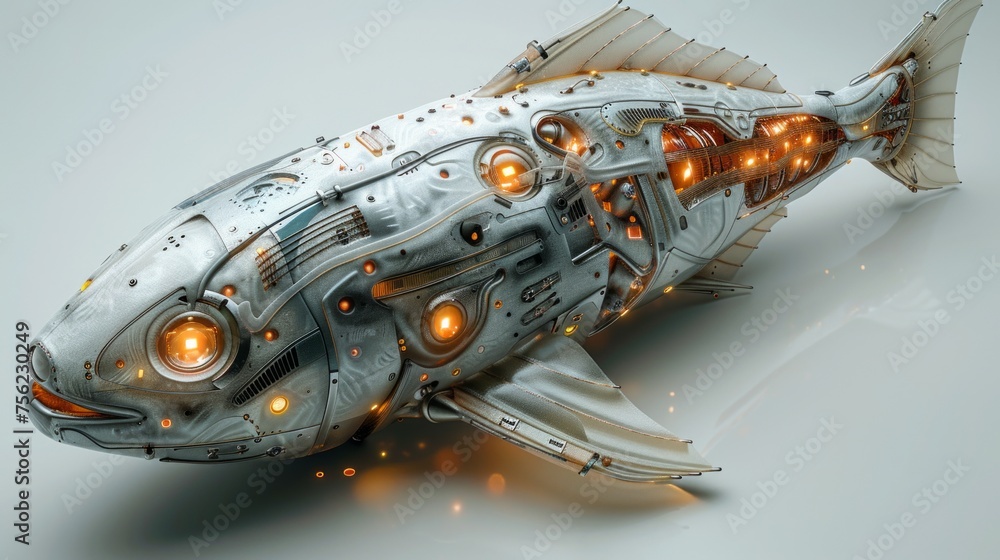 Biomimetic robot fish. The concept of modern technologies Stock ...