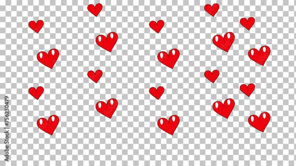 Social media Live style animated hearts isolated on the Transparent ...