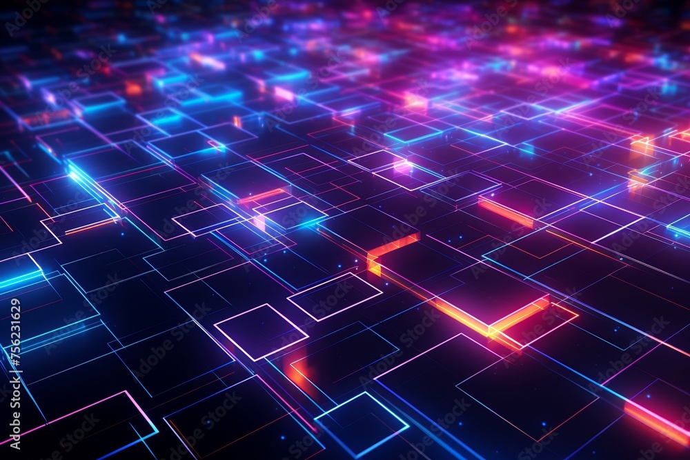 Grid background with intersecting lines and neon accents, conveying a ...
