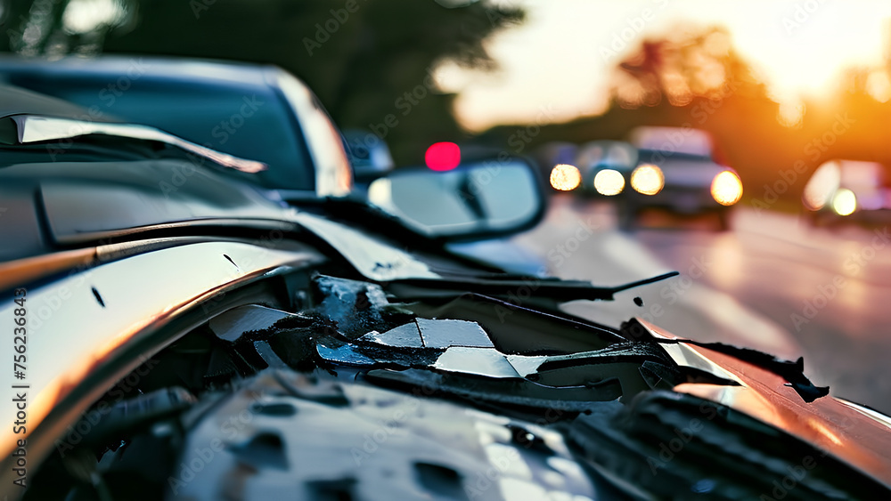 Car accident scene crashing injuries ,fatalities and broken parts of ...