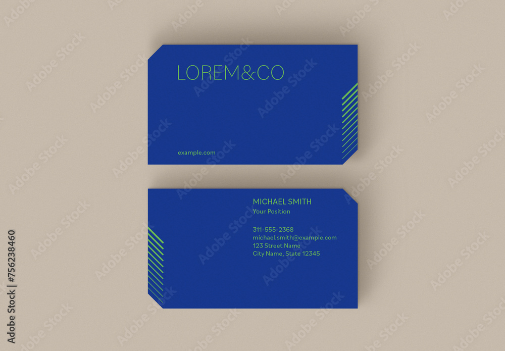 Modern Blue Technical Business Card Stock Template | Adobe Stock