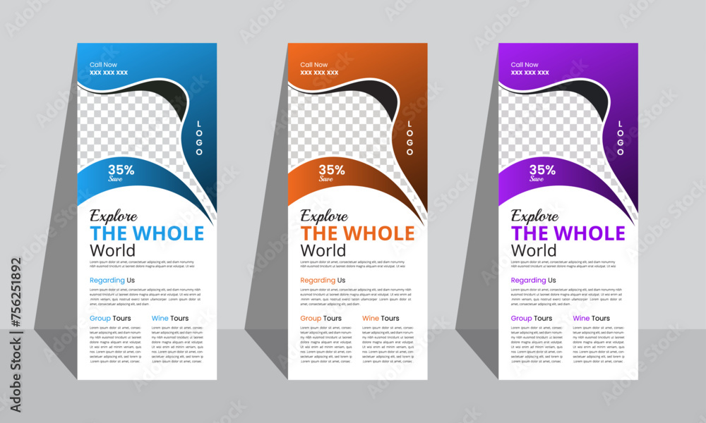 Modern poll up banner template design for travel , vactor file ...