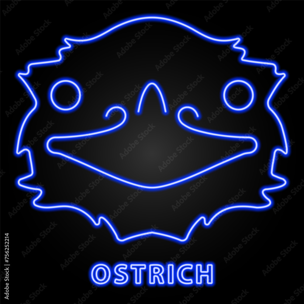 ostrich neon sign, modern glowing banner design, colorful modern design ...