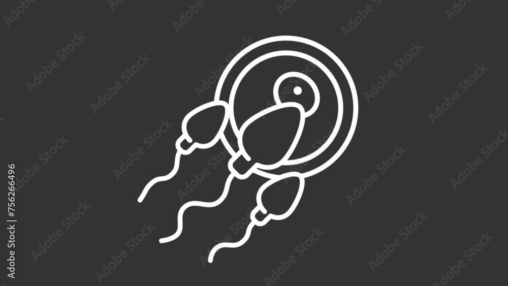 Fertilization white line animation. Insemination animated icon ...