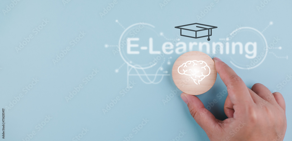 Education online or E-learning concept, E-learning certificate and ...
