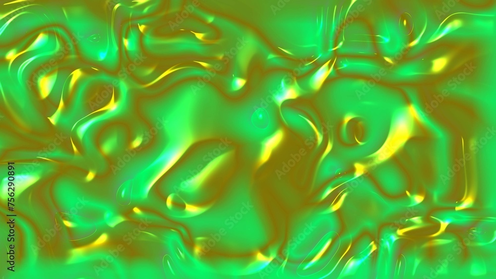 Abstract green color liquid glossy smooth illustration. Liquid ...
