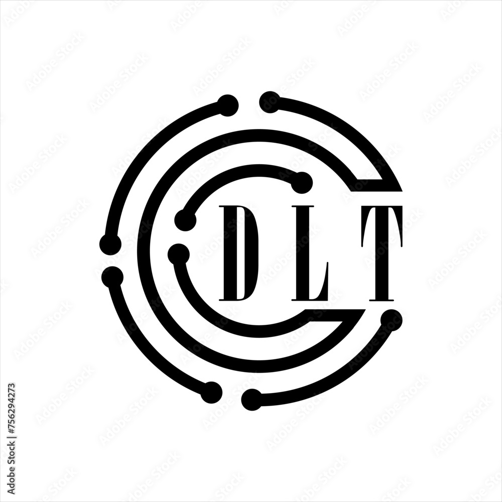 DLT letter design. DLT letter technology logo design on white ...