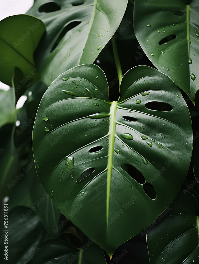 monstera plant, Realistic highly detailed editorial photography, macro ...