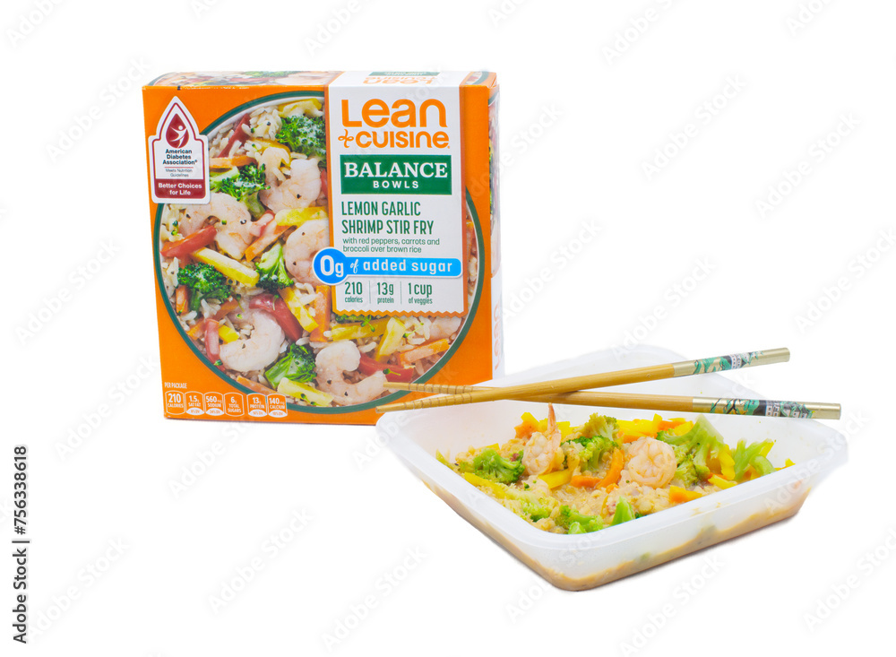 Ocala, FL 3-10-2024 Lean Cuisine lemon garlic shrimp stir fry balance ...