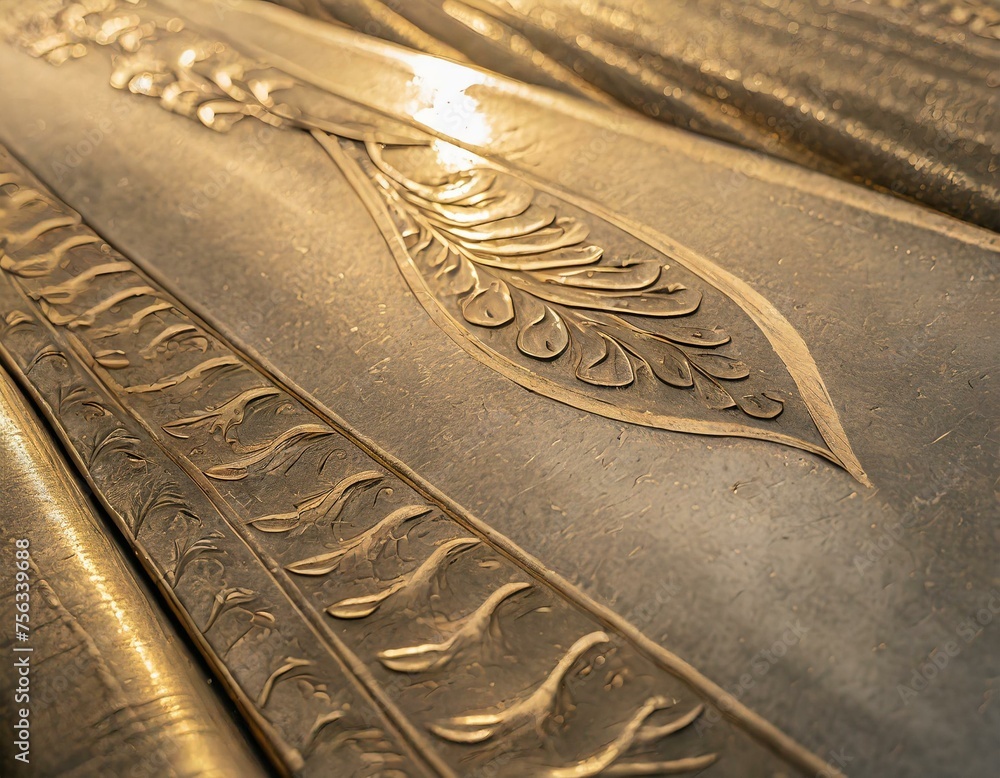 An image of titanium metal with intricate etched designs, highlighting ...