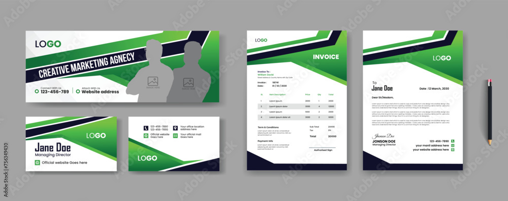 Corporate company branding stationary identity items template design ...