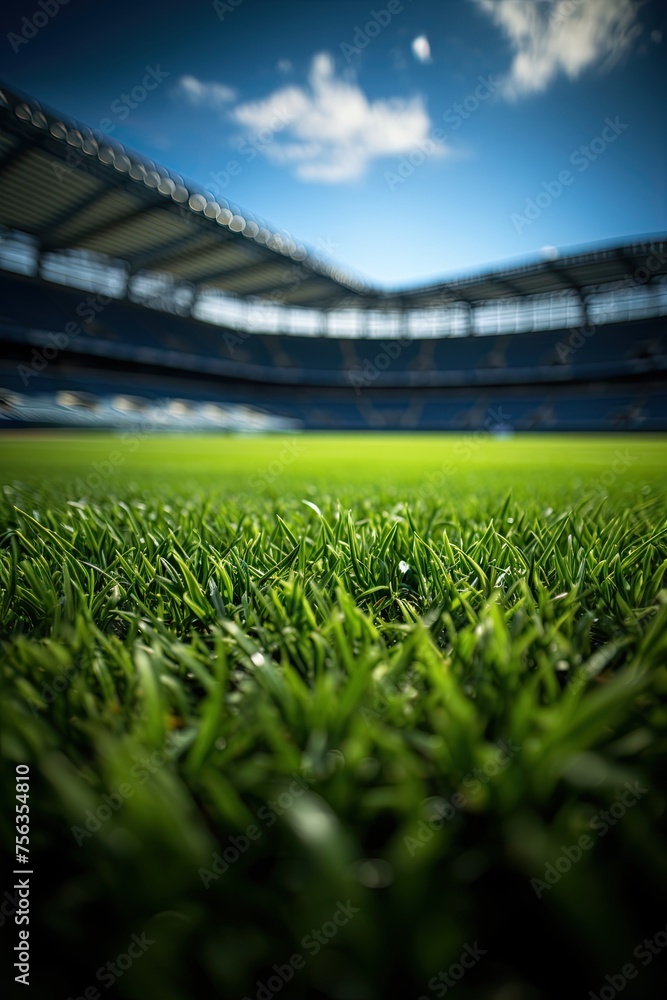 football stadium with lights - soccer field background - grass close up ...
