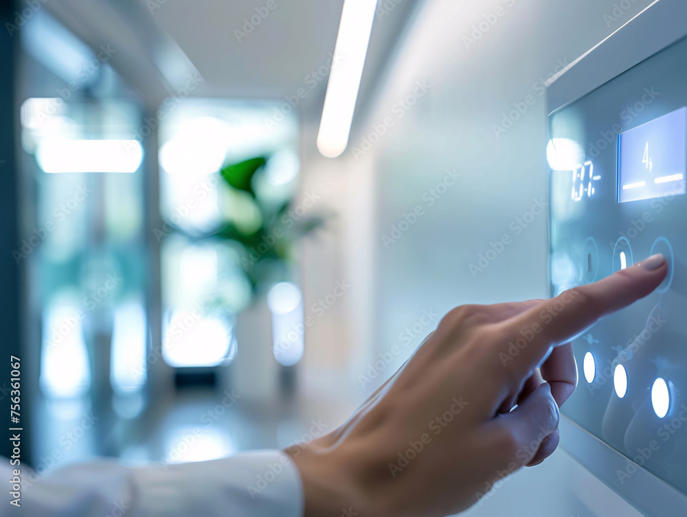 Corporate office equipped with automated lighting and climate control ...