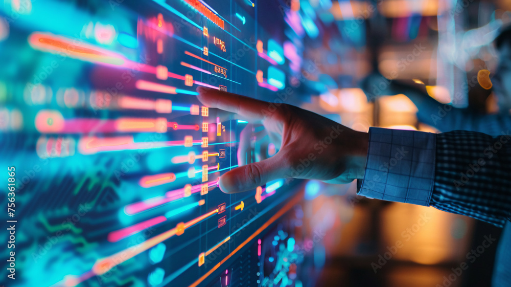 Project team reviewing a digital project timeline together, with a ...