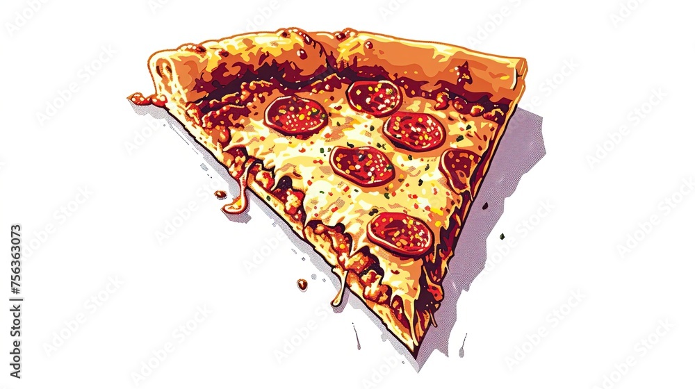 Pixel pizza slice. Style, chilli, peppers, greens, pizzeria, food ...