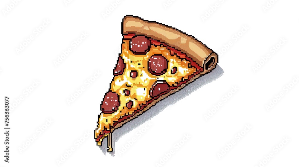 Pixel pizza slice. Style, pizzeria, food, filling, delivery, dough ...