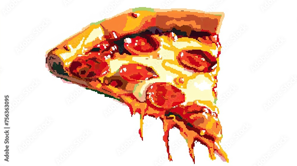 Pixel pizza slice. Style, crust, chilli, peppers, greens, pizzeria ...