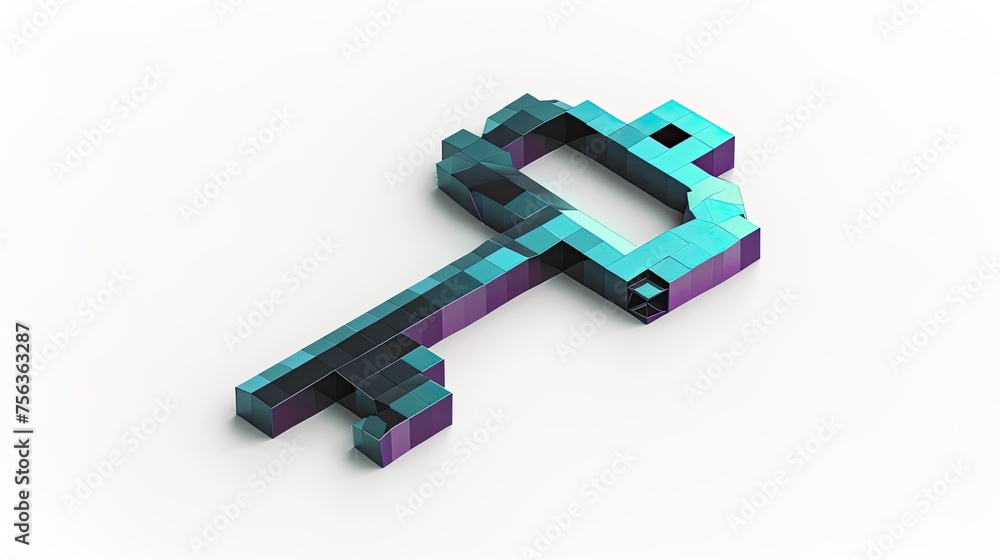 Pixel key. Style, lock, door, hole, key fob, code, password, answer ...