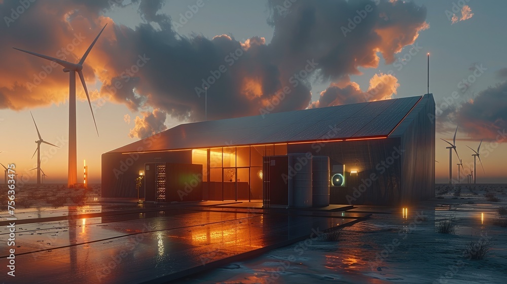 New renewable energy technologies. Modern, aesthetic and efficient dark ...