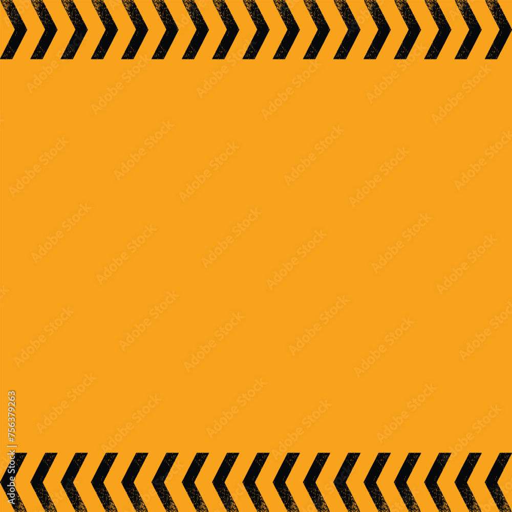 Yellow background with warning stripes. Danger vector template sign ...