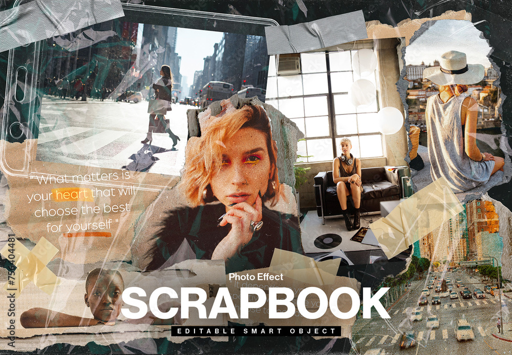 Scrapbook Photo Collage Layout Stock Template | Adobe Stock