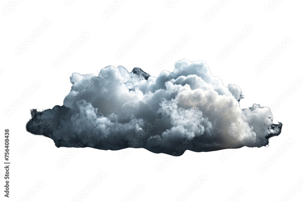 Single bright cloud in a detailed illustration, isolated on a ...