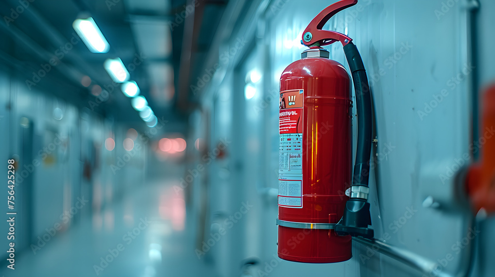 Fire extinguisher in the operating department . Install a fire ...