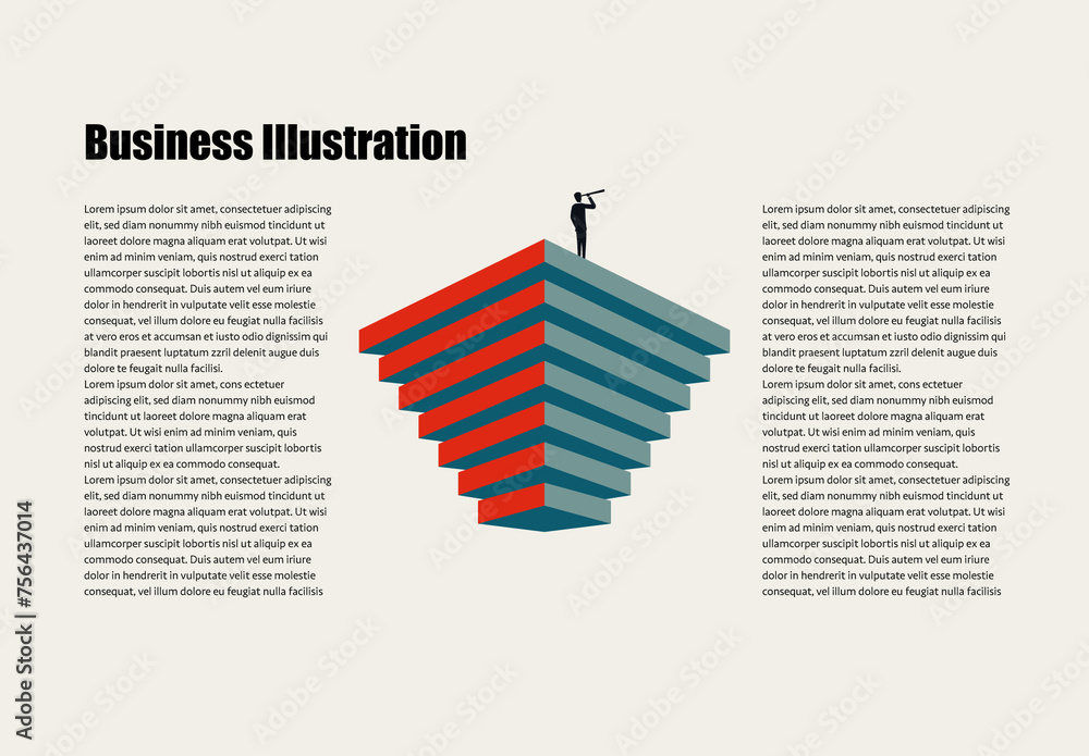 Business Infographics Illustration Template with Growth Theme.zip Stock ...