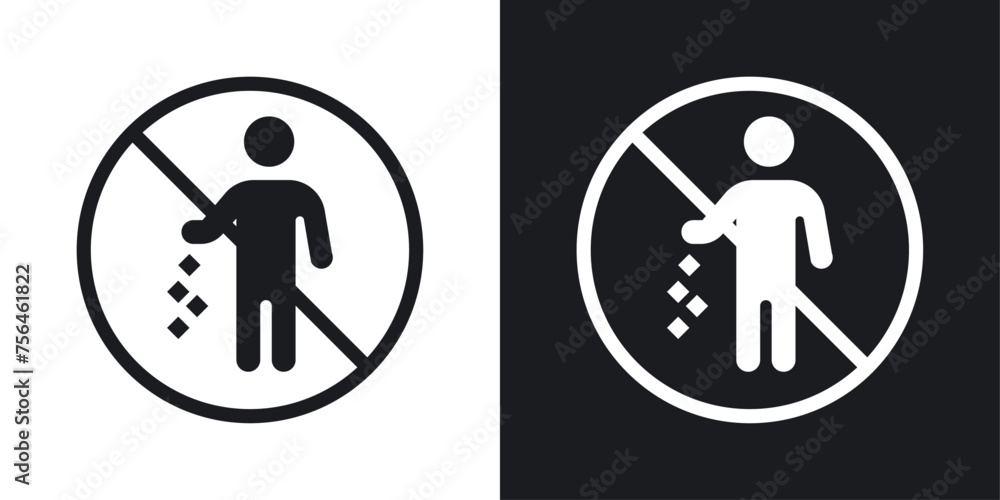 Do Not Litter Sign Icon Designed in a Line Style on White background ...