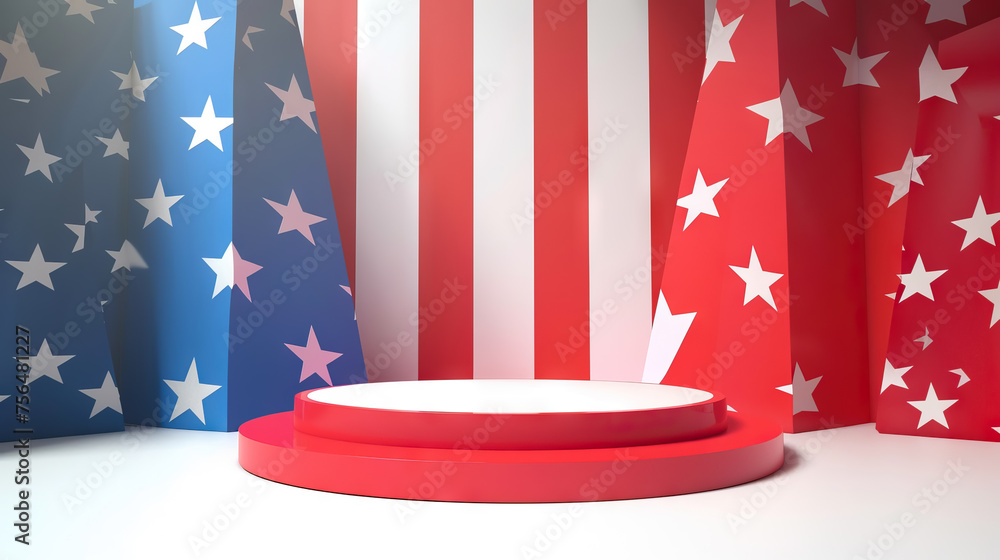 modern minimalist mockup for podium display on USA background for ...
