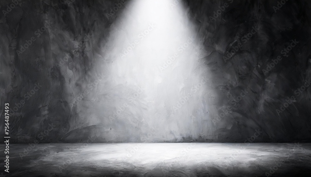 spotlight studio light on cement wall paint texture background black ...