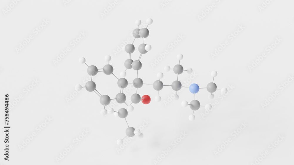 methadone molecule 3d, molecular structure, ball and stick model ...