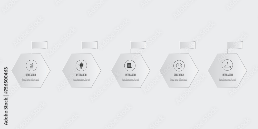 Transparent Infographics business diagram chart with 5 step data ...
