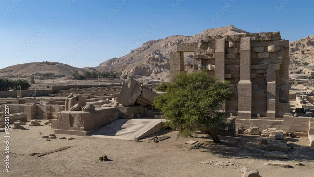 The Ramesseum is the memorial temple or mortuary temple of Pharaoh ...