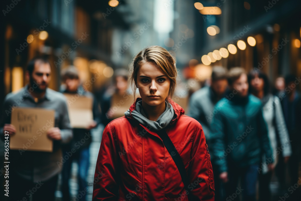 Protesting people voicing their concerns on the street The image ...